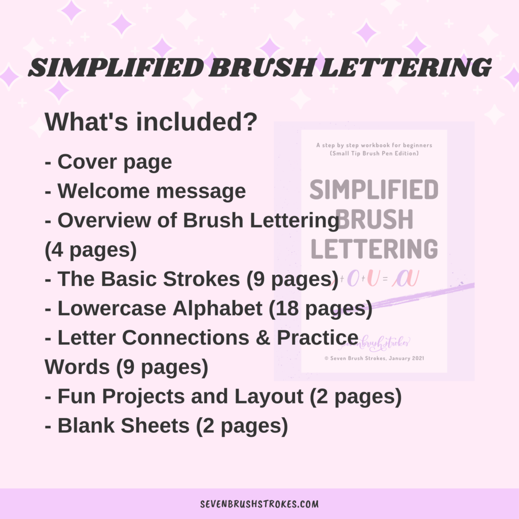 Simplified Brush Lettering Workbook- – Seven Brush Strokes